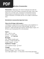 Mensuration Formulas for 2D and 3D Shapes | PDF | Area | Shape