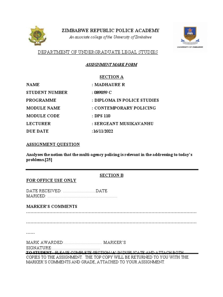 Multi Agency | PDF | Police | Zimbabwe