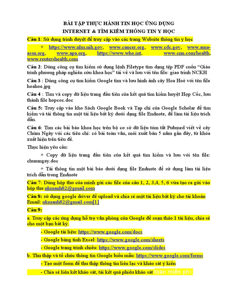 BTTH tin học UD | PDF