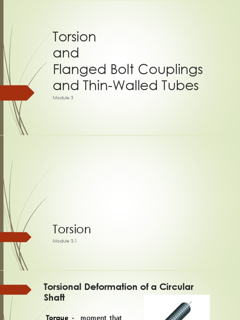 Module 3 Torsion Pdf Stress Mechanics Mechanical Engineering