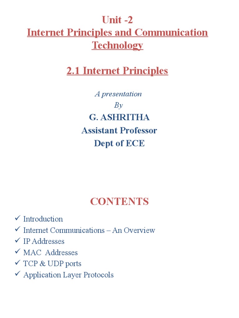 2.1 Internet Principles | Download Free PDF | Internet Protocol Suite ...