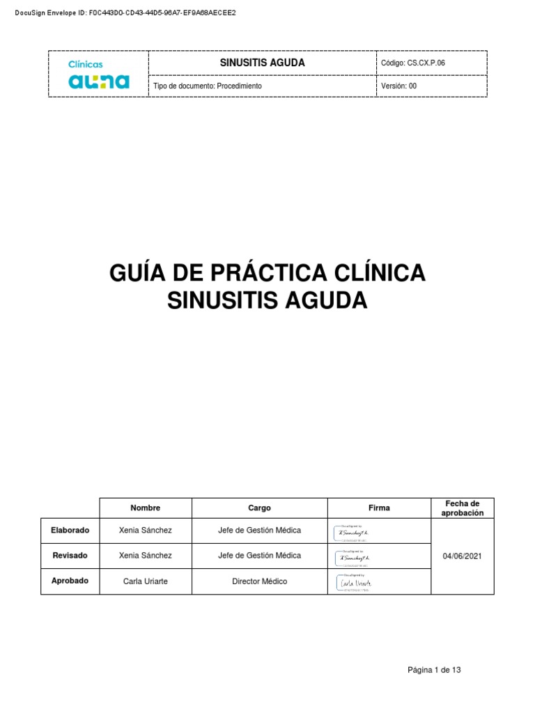 Guía Clínica: Sinusitis Aguda | PDF | Causas de la muerte | Salud pública