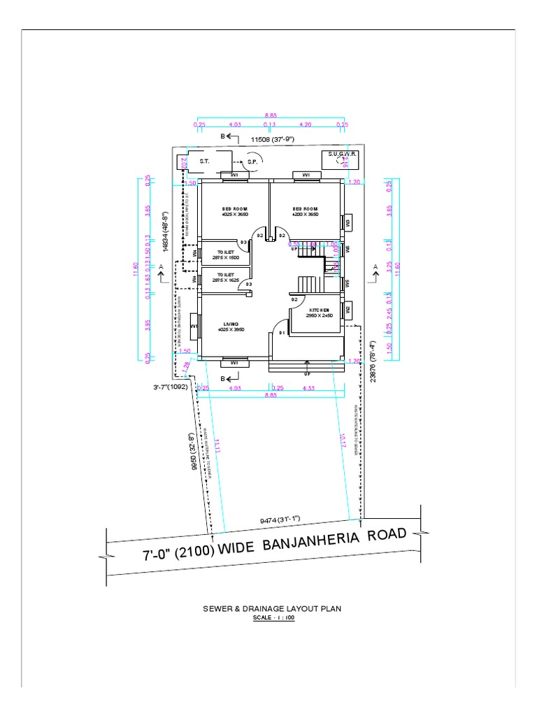 Residential sewer and drainage layout plan | PDF | Hydraulic ...