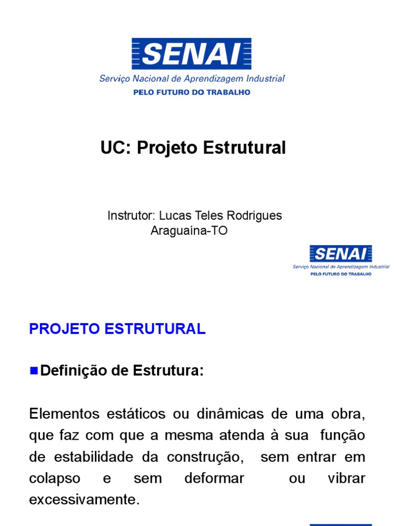 Aula 01 - Projeto Estrutural | PDF | Engenharia Estrutural | Química