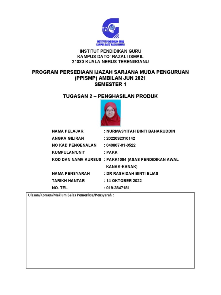 Kk1 Nurmasyitah Binti Baharuddin Pakk1 Pakk1084 | PDF