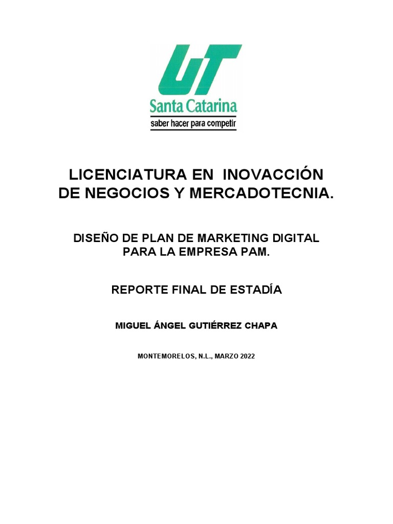 Proyecto Estadia Miguel Angel Chapa-1 | PDF | Publicidad | Marketing