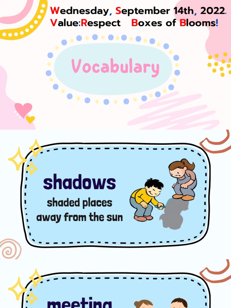 Boxes of Blooms Vocabulary Guide | PDF