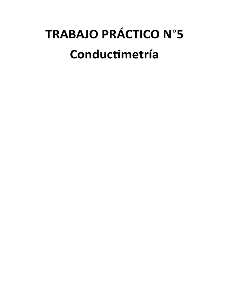 TP N5 Conductimetria | PDF | Química | Ciencias fisicas
