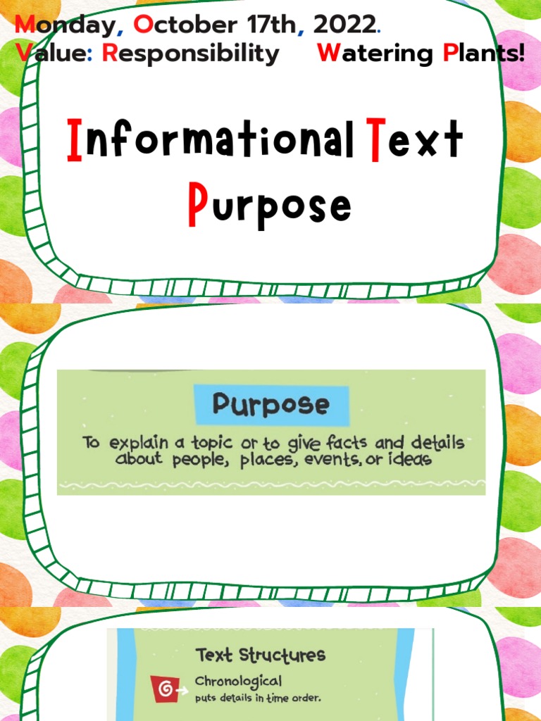 Informational Text Purpose - A Green Kid S Guide To Watering Plants | PDF