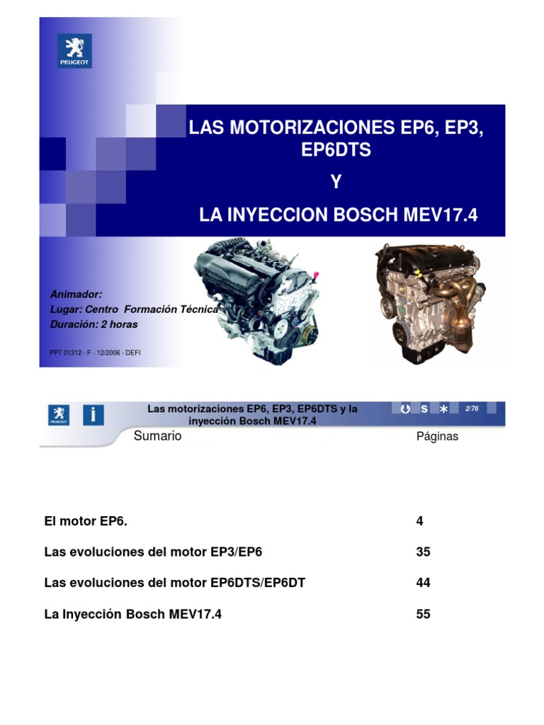 Evoluciones del motor EP6 y MEV17.4 | PDF | Turbocompresor | Acelerador