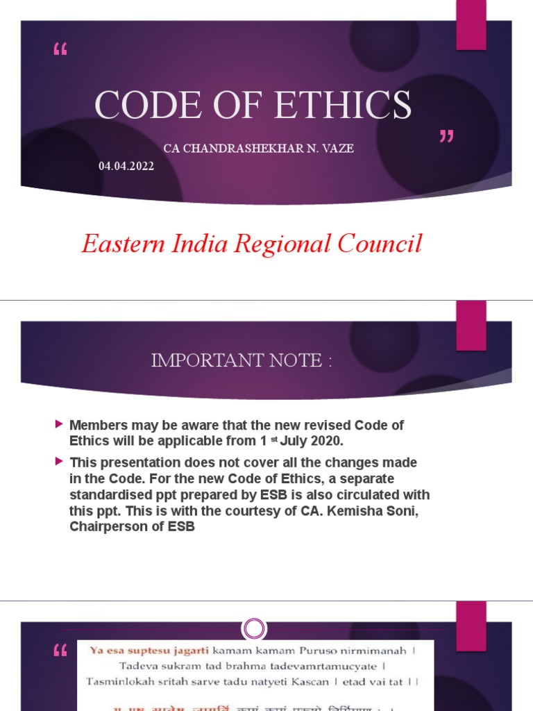 Code of Ethics PPT Disciplinary Mechanism and Case Studies | PDF