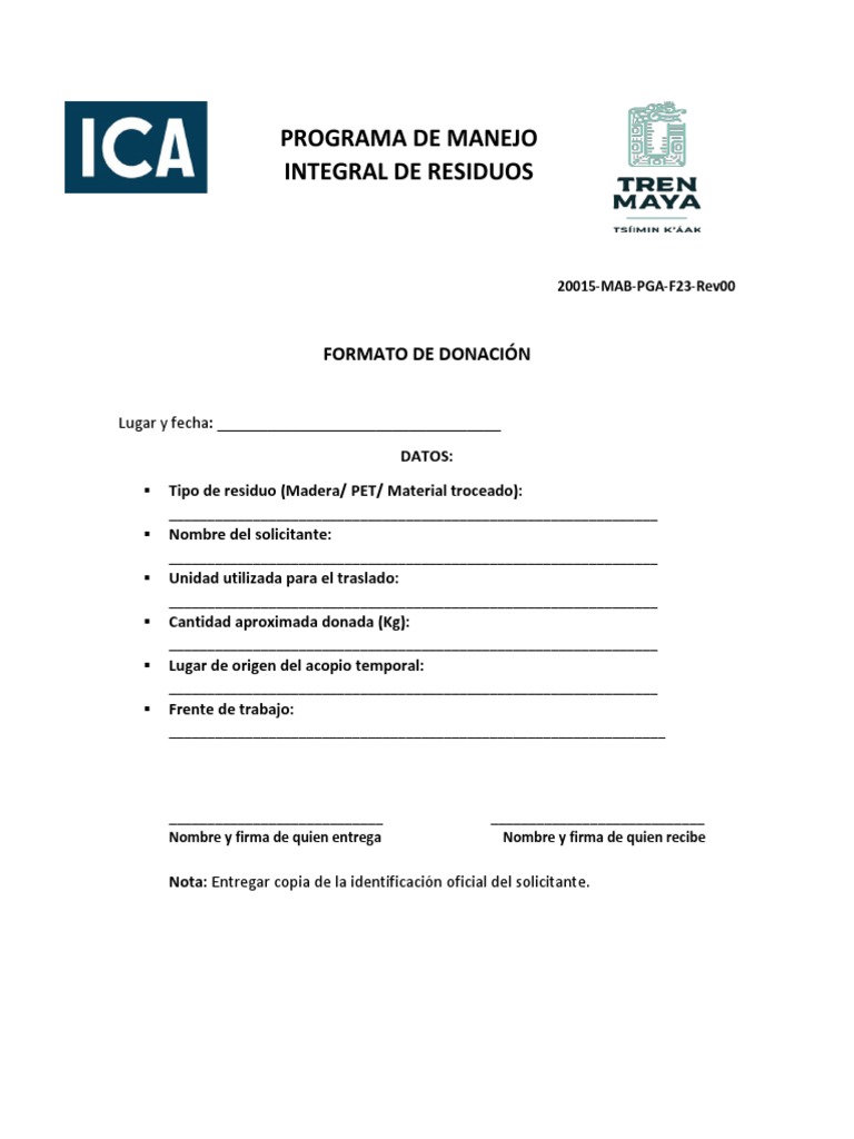 Mab Pga f23 Rev00 Formato de Donación | PDF