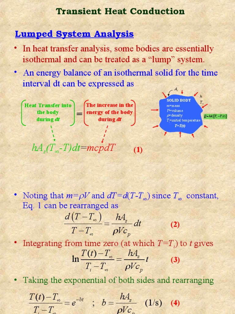 Lumped System Heat Transfer Analysis | PDF | Thermal Conduction | Heat ...