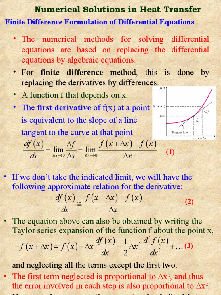 Numerical Solutions in Heat Transfer | PDF | Equations | Differential ...