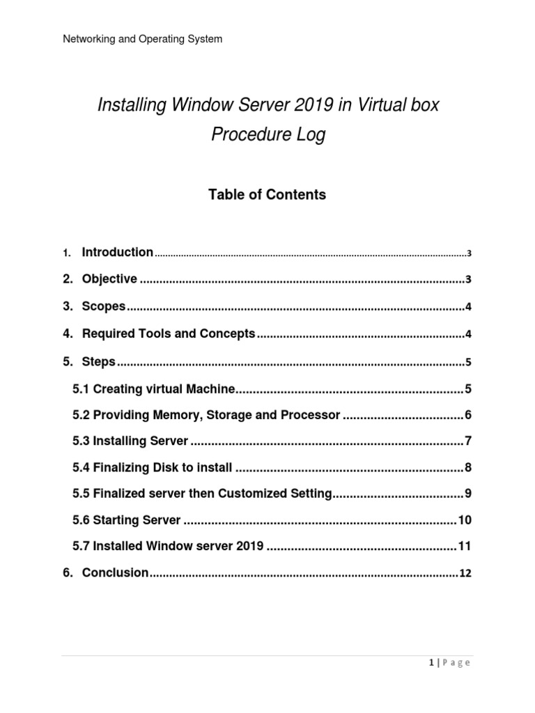 Installing Window Server 2019 in Virtual Box | Download Free PDF ...