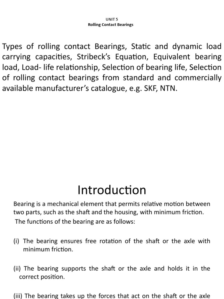 Bearings | PDF | Bearing (Mechanical) | Axle