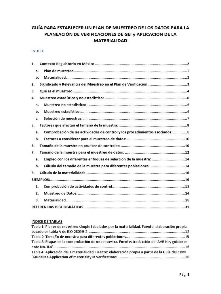 Sesión 2.guía Muestreo y Materialidad | PDF | Muestreo (Estadísticas) | Estadísticas