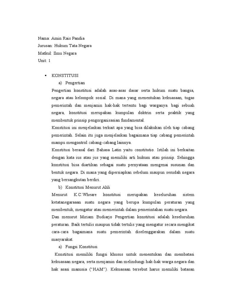 Amin Rais Pandia (Ilmu Negara) | PDF | Politik