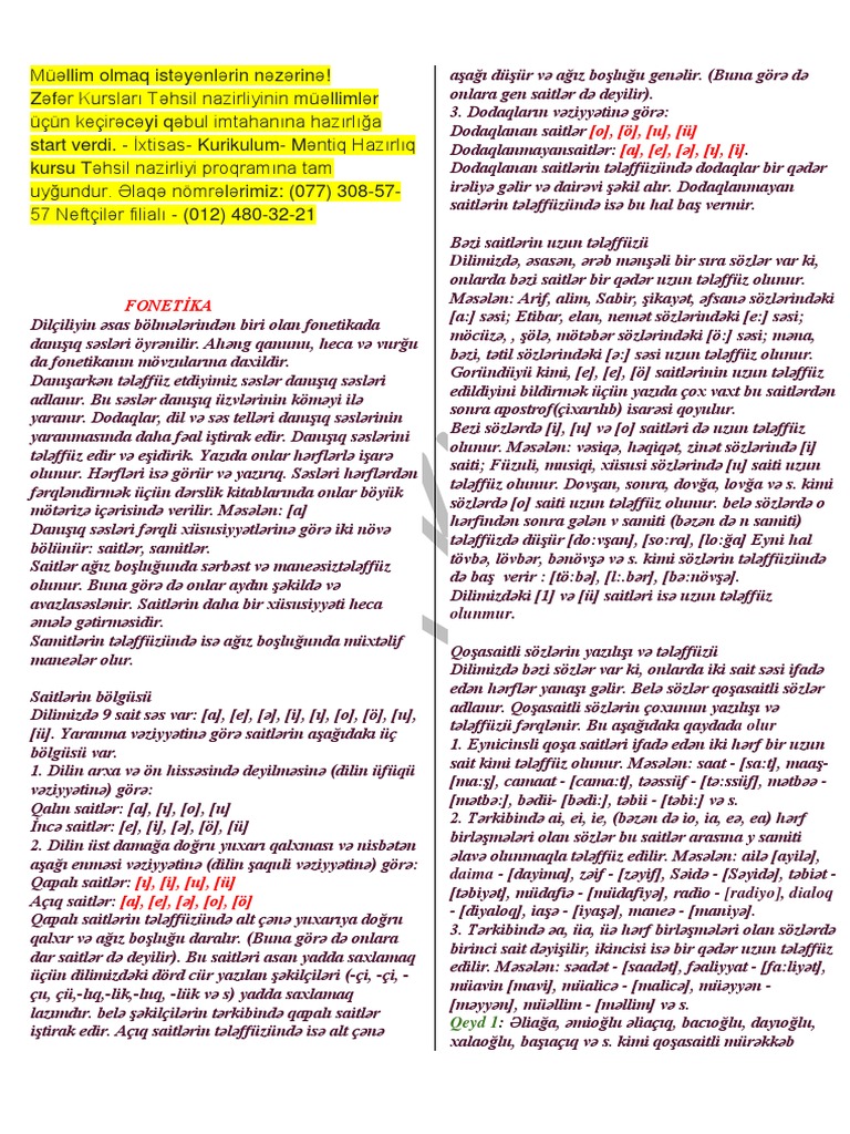 Azarbaycan Dili Dersliyi Ve 700 Sual Kurikulumdan 100 Sual Cavablariyla-2 | PDF