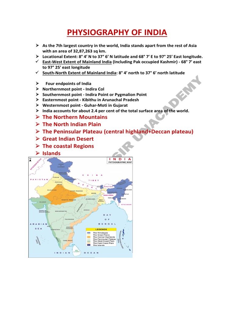 Physiography of India PDF | PDF | Himalayas | Earth Sciences