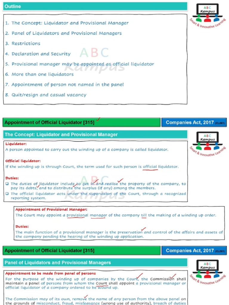 Appointment of Official Liquidator | PDF