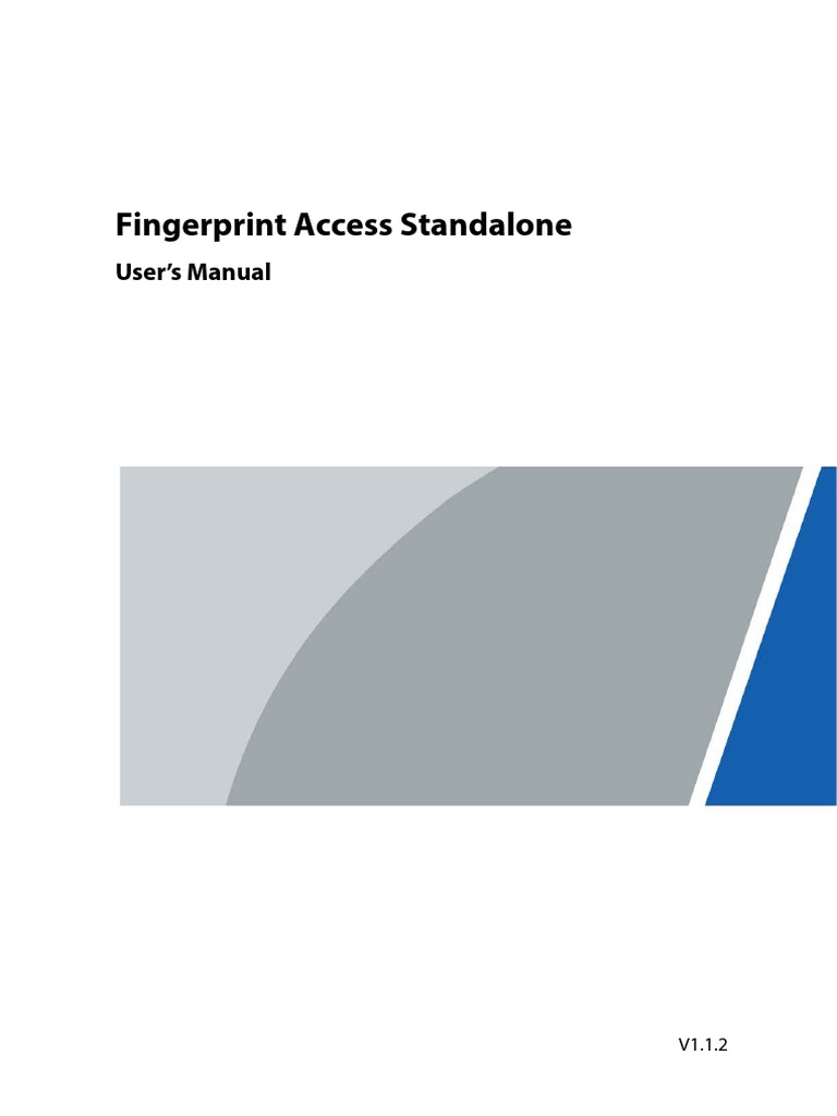 Fingerprint Access Standalone User's Manual V1.1.2 | PDF | Computer ...