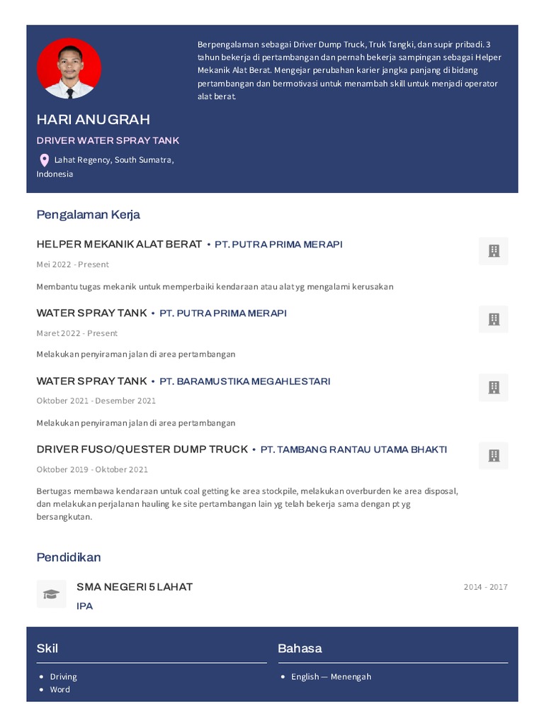 CV Hari Anugrah | PDF