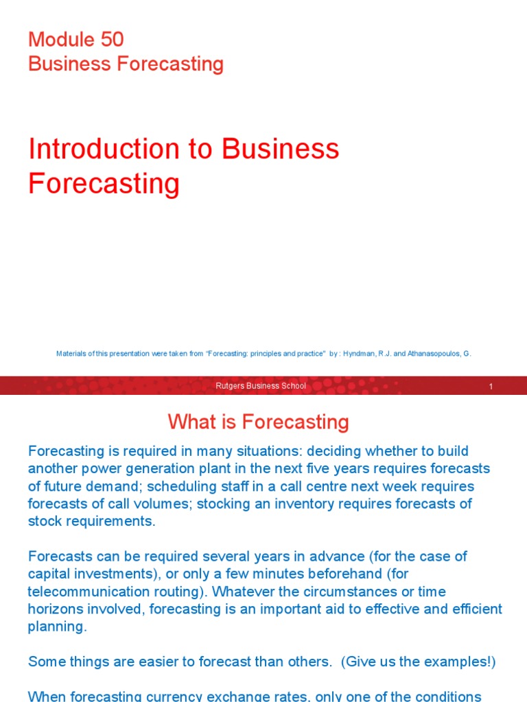 RBS Module 50 (Introduction To Businesss Forecasting) | PDF