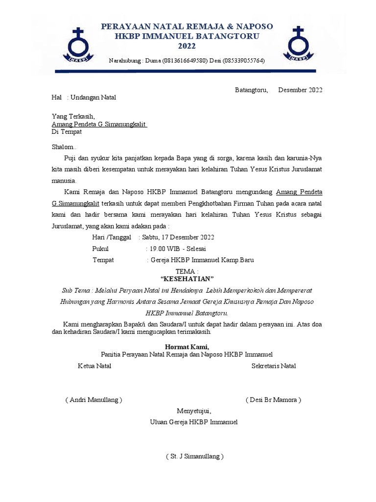 Undangan Natal Pendeta | PDF | Agama & Spiritualitas
