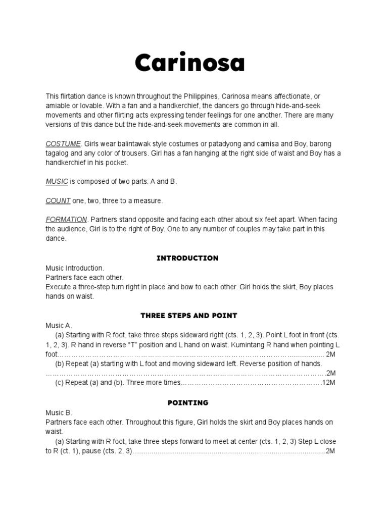 CARINOSA | PDF | Dances | Performing Arts