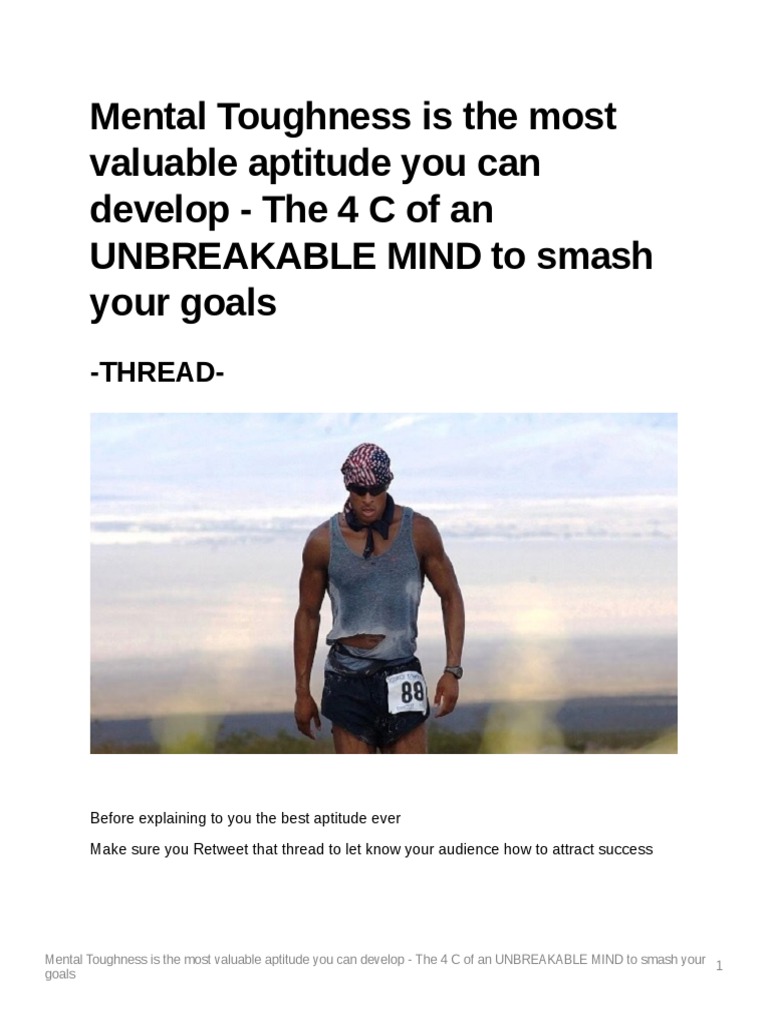 Mental Toughness Is The Most Valuable Aptitude You Can Develop - The 4 ...