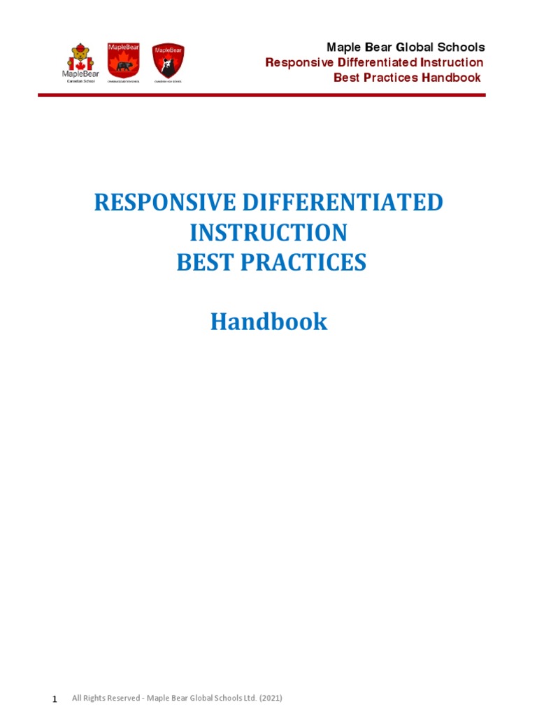 Maple Bear - Responsive Differentiated Instruction Handbook | PDF ...