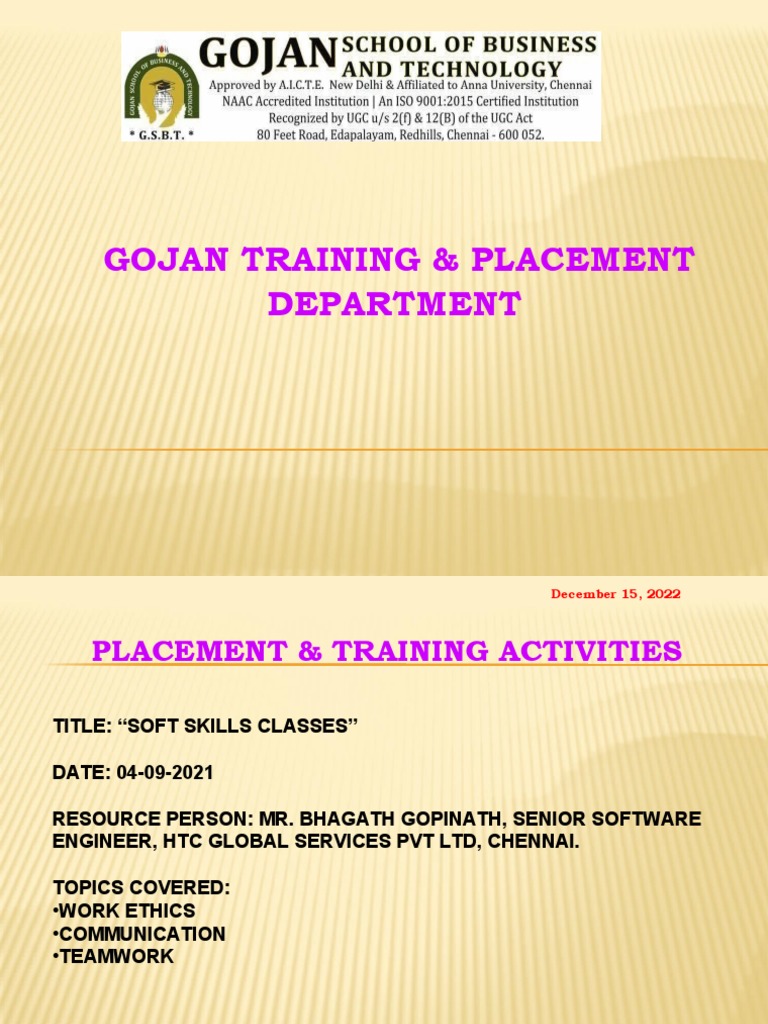 Gojan Training & Placement | Download Free PDF | Cognition | Behavior ...