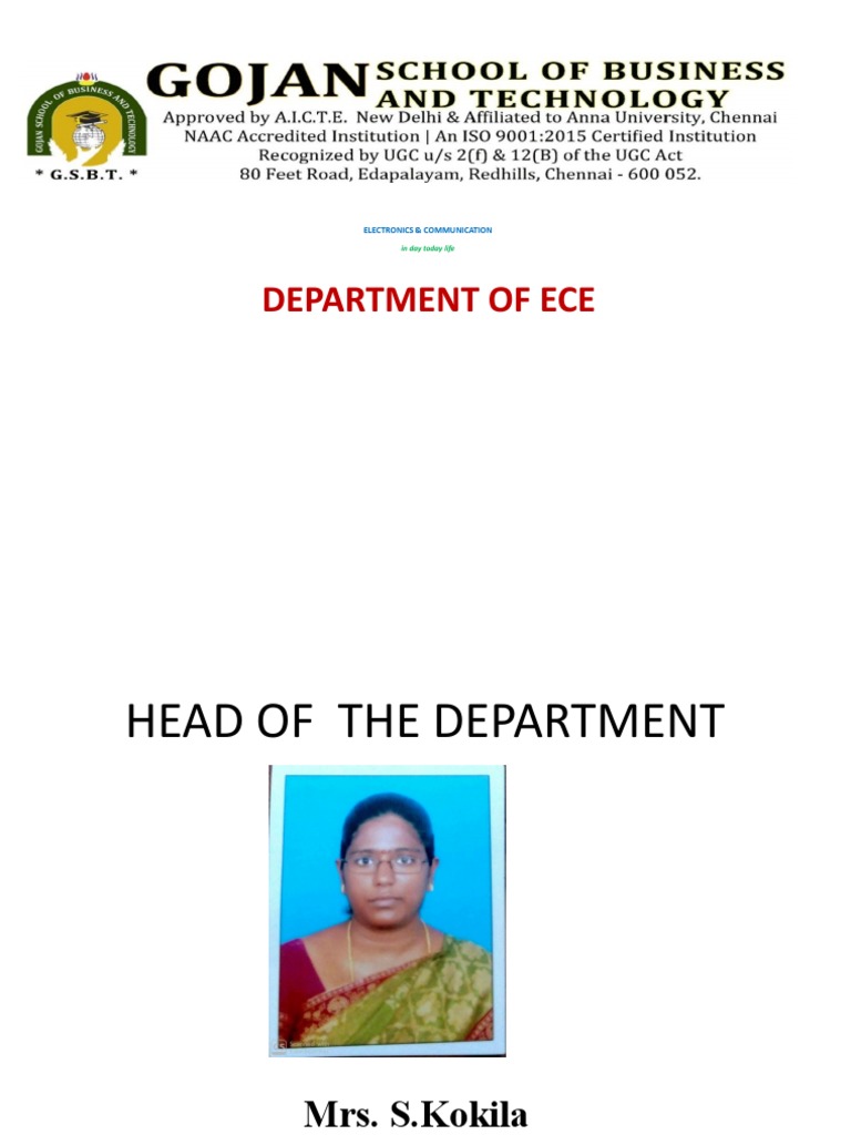 School PPT New-Ece | PDF | Electronics | Information And Communications ...