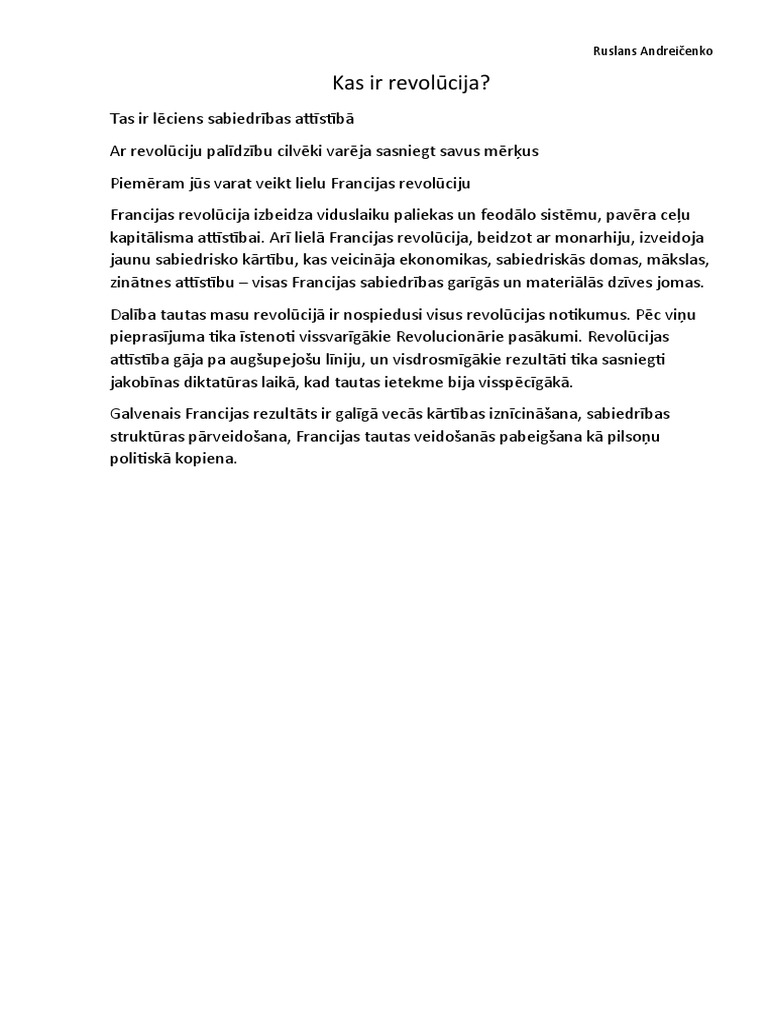 Kas Ir Revolūcija | PDF