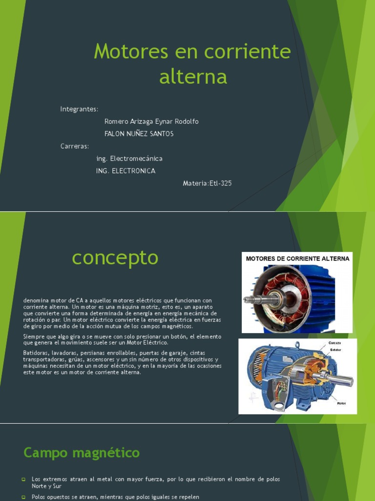 Motores en Corriente Alterna (AC) | PDF | Motor eléctrico | Corriente ...