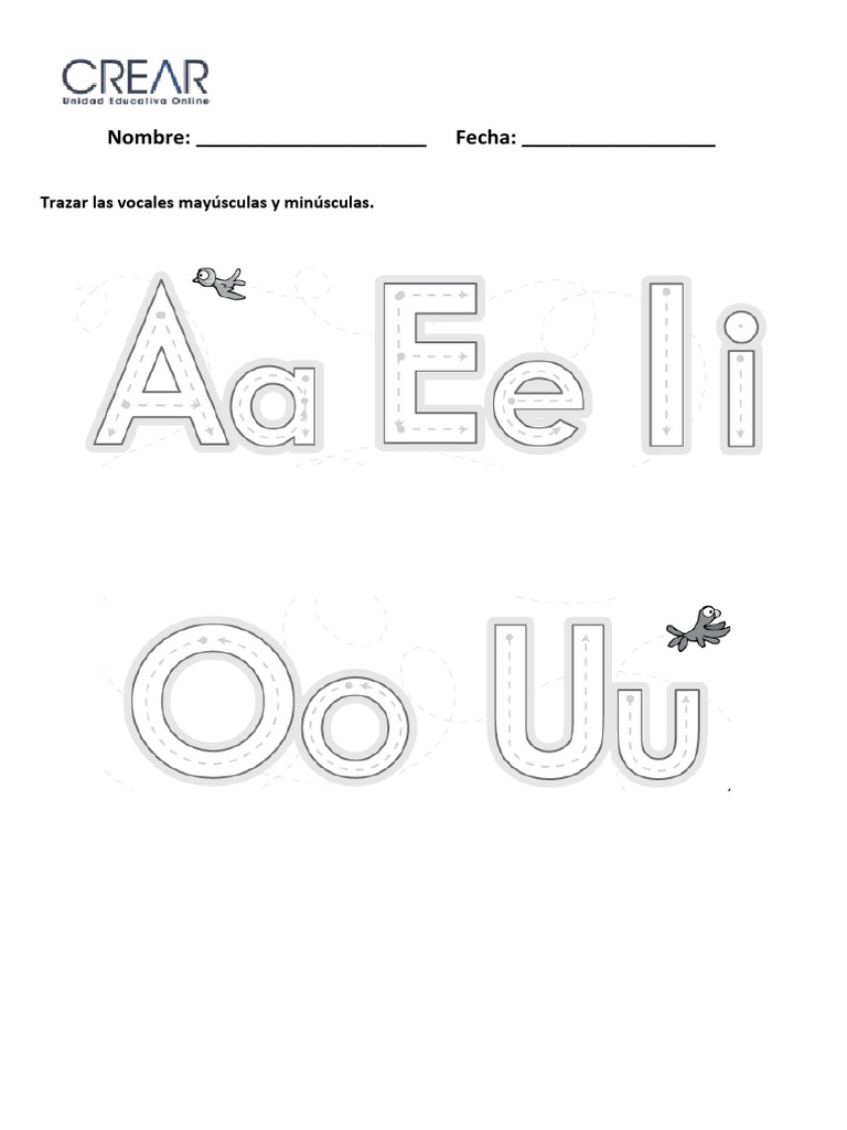 Trazo de Vocales | PDF | Artes del Lenguaje y Comunicación
