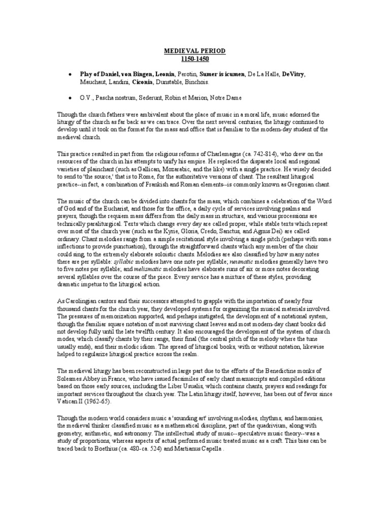 Music History Study Guide