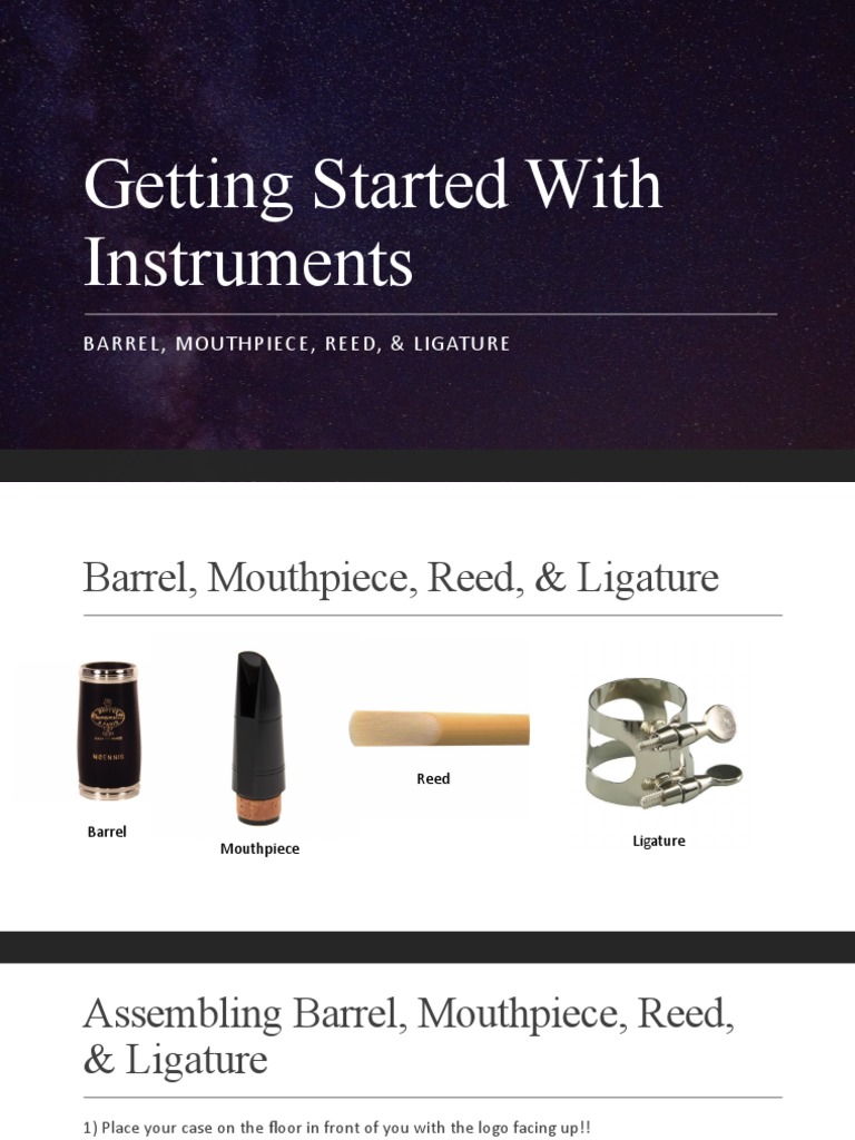 Clarinet Barrel, Mouthpiece, Reed and Ligature Assembly | PDF ...