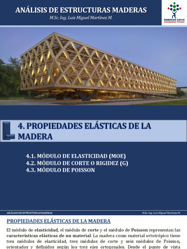 Propiedades Elásticas de La Madera | PDF | Doblar | Elasticidad (Física)