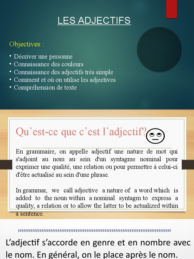 Adjectives | PDF | Adjectif | Syntaxe