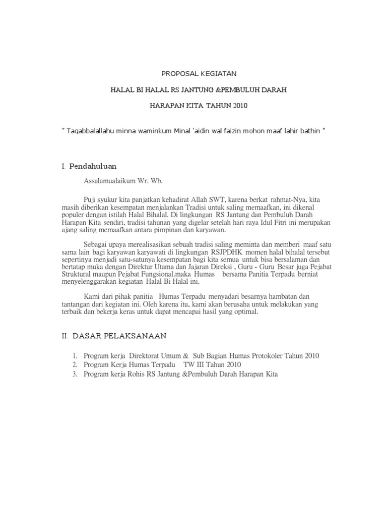 Proposal Halal Bi Halal | PDF