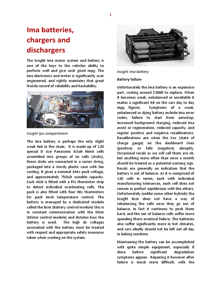 IMA Batteries & Chargers | PDF | Battery Charger | Electrical Grid