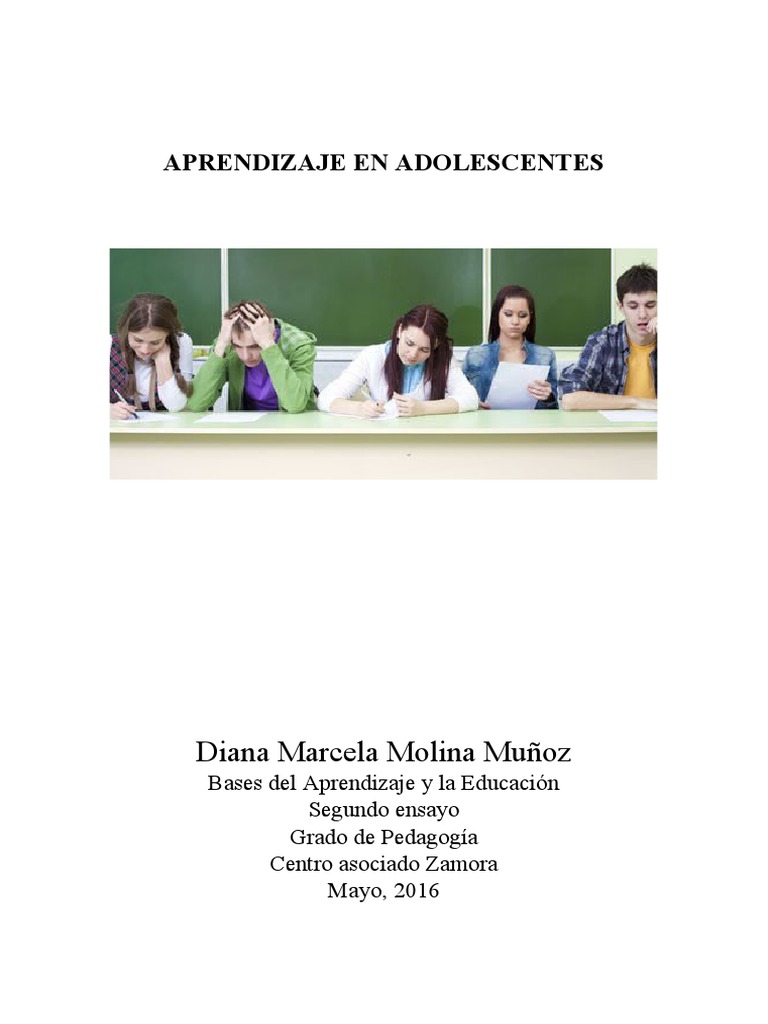 Aprendizaje en la Adolescencia: Claves y Retos | PDF | Aprendizaje ...