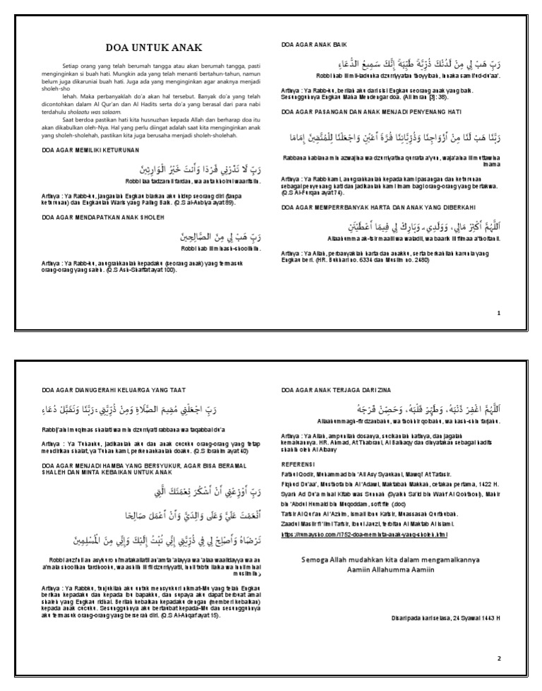 Doa Untuk Anak | PDF