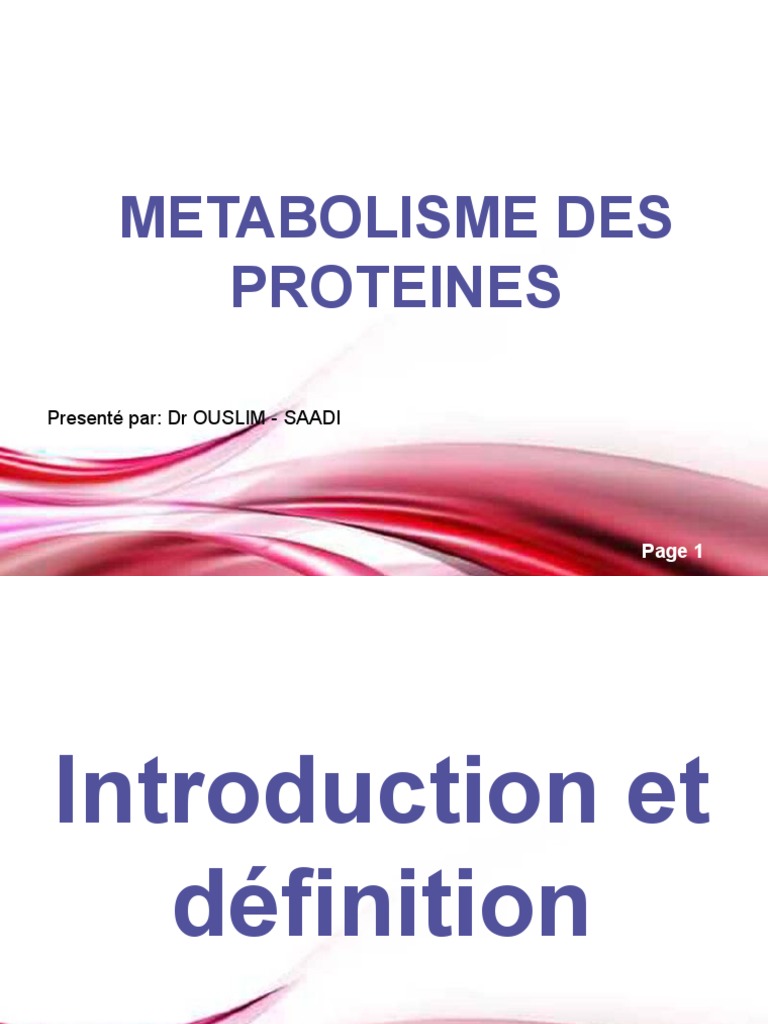 Metabolisme Des Proteines | PDF | Régime et nutrition | Chimie