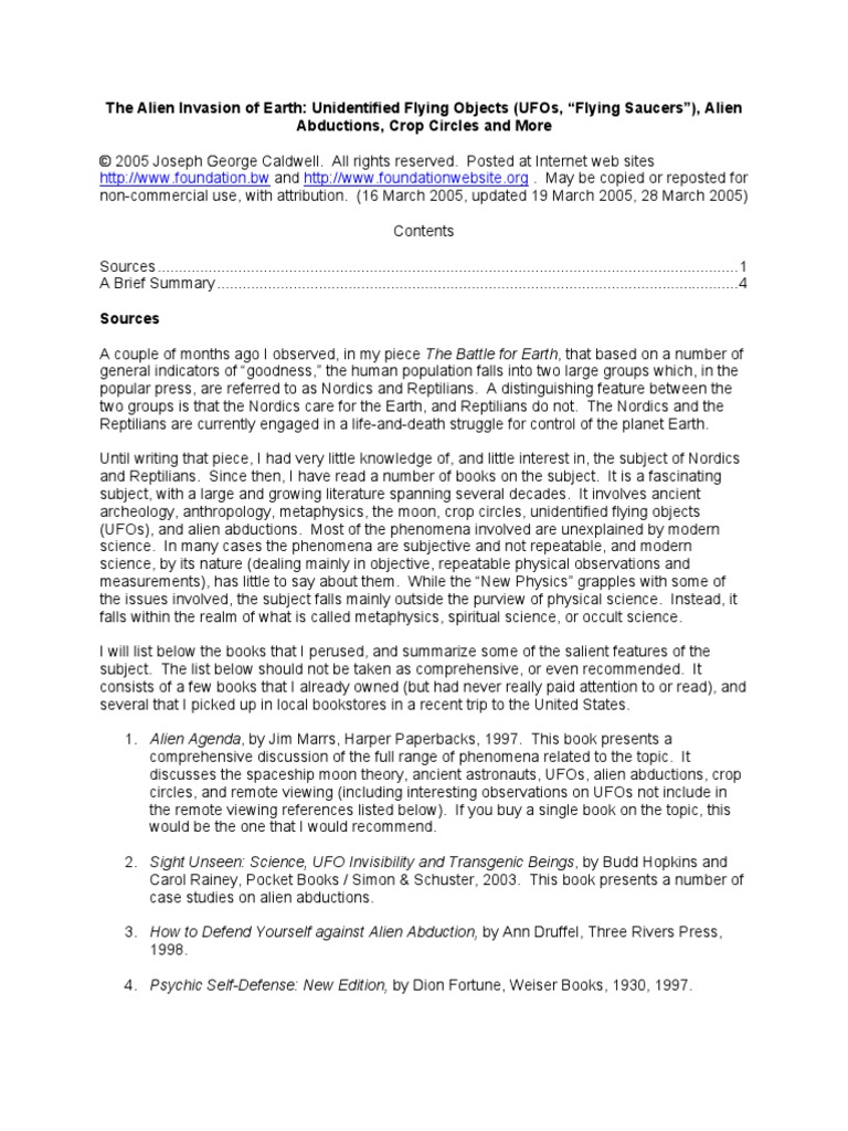 The Alien Invasion | PDF | Alien Abduction | Atlantis