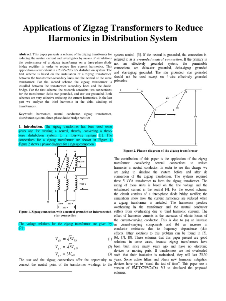 ZigZag Transformers To Reduce Harmonics | PDF | Transformer | Rectifier