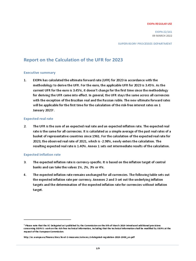 04.04.2022 - Report On The-Calculation of UFR For 2023.PDF - en | PDF ...