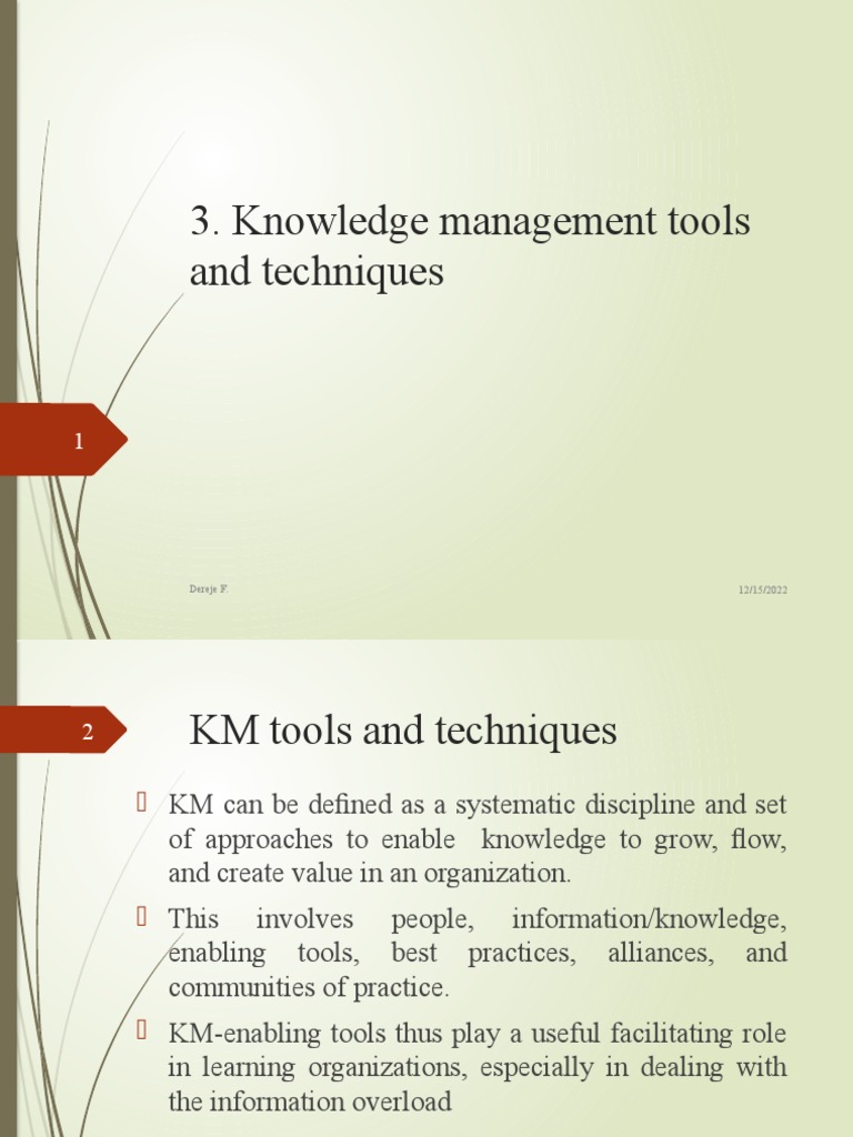 Knowledge Management Tools and Techniques | PDF | Knowledge Management | Educational Technology